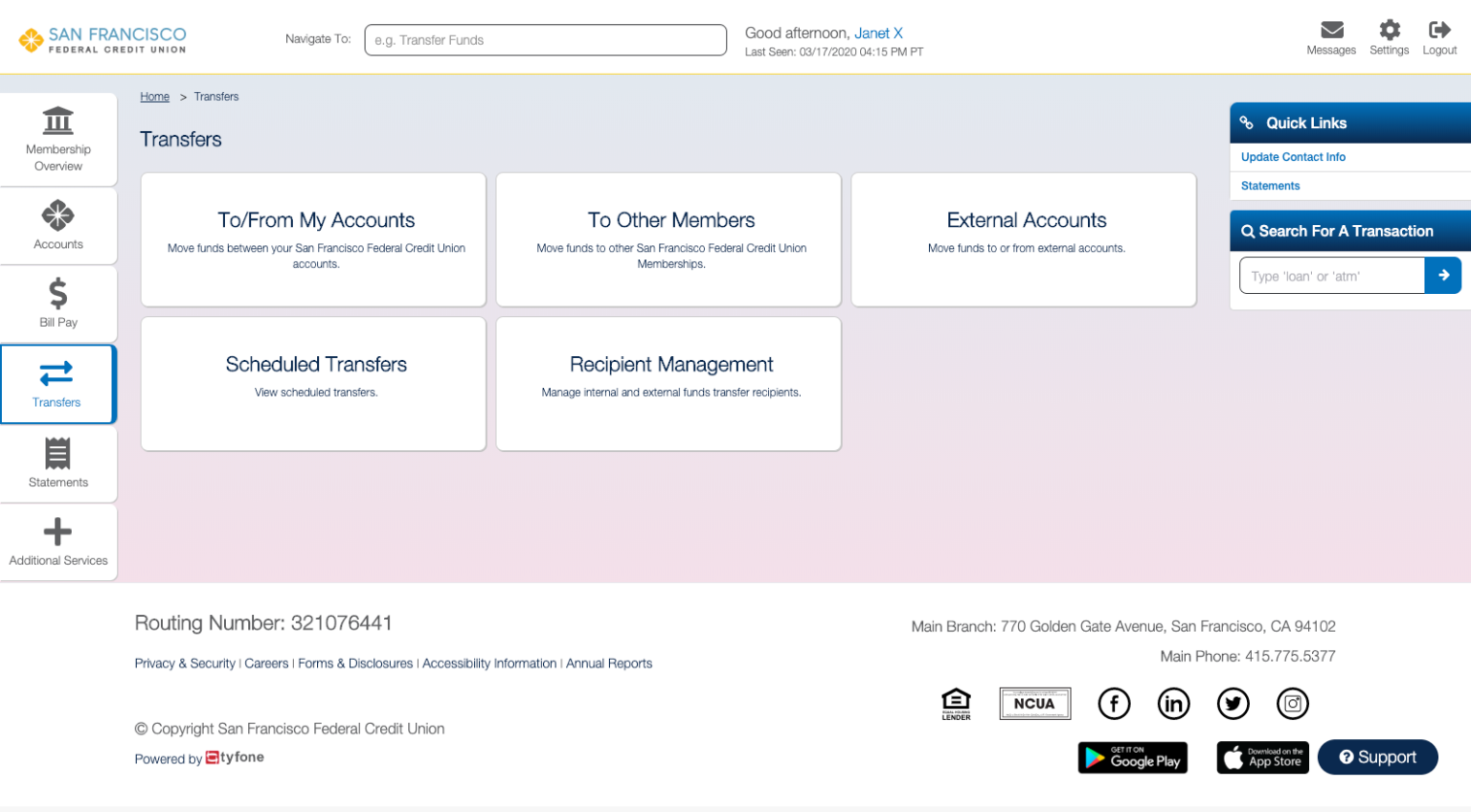 Online Banking - San Francisco Federal Credit Union